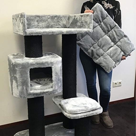 DEVON REX CAT TREE (BLACK LINE / LIGHT GREY) | LOWEST PRICES GUARANTEED ...