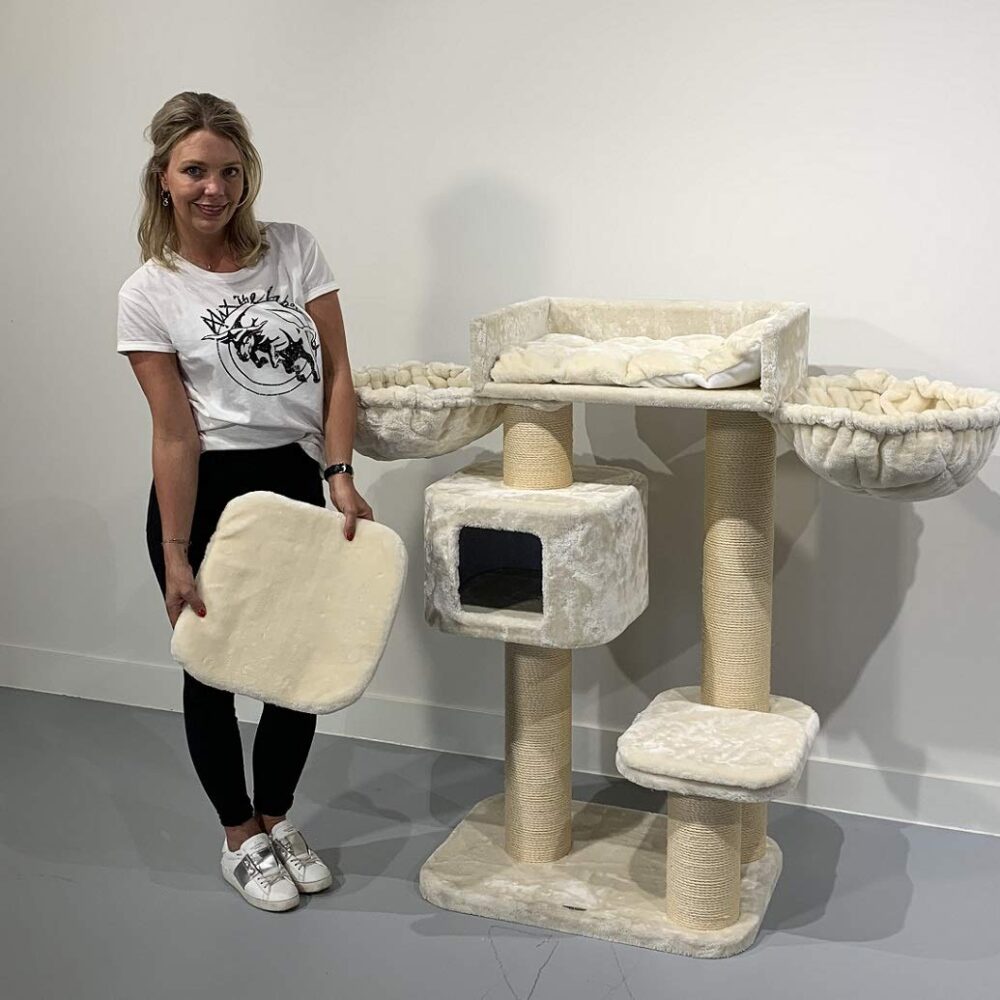 Devon Rex Cat Tree PLUS (Creme) | LOWEST PRICES GUARANTEED | FREE DELIVERY