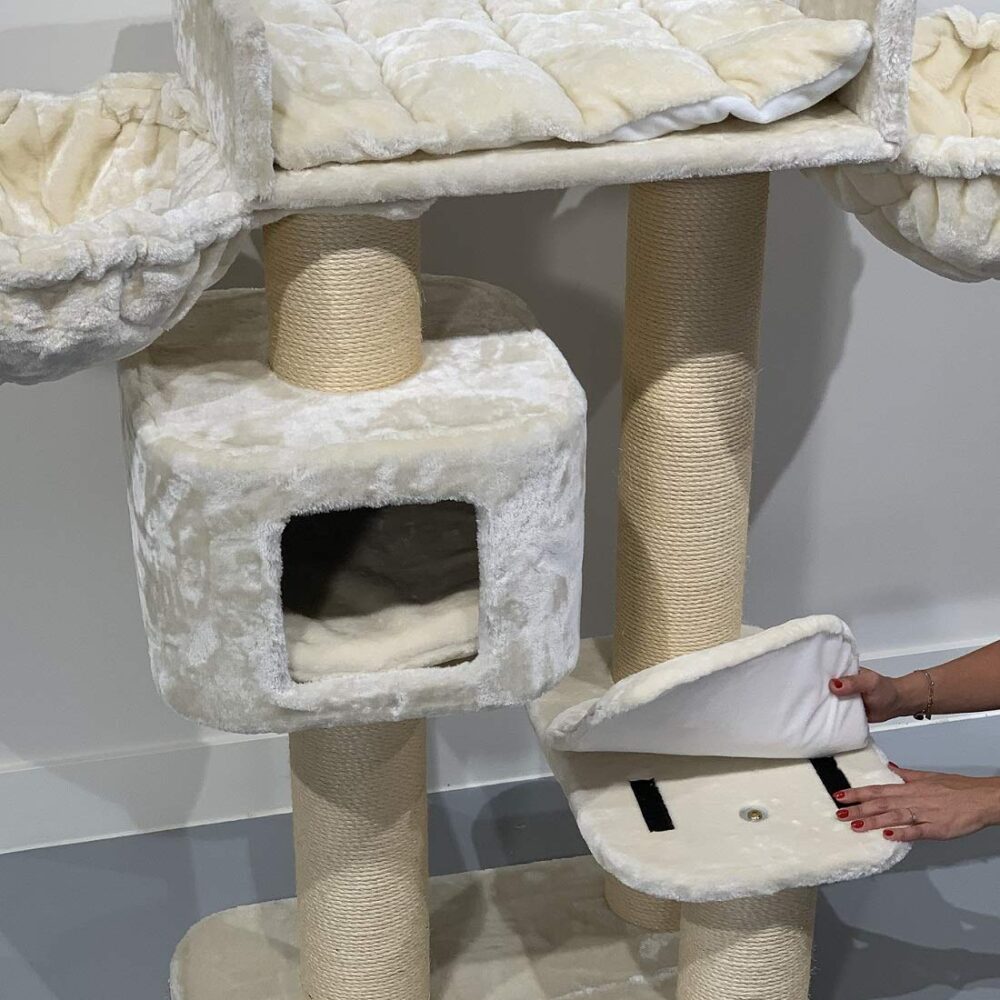 Devon Rex Cat Tree PLUS (Creme) | LOWEST PRICES GUARANTEED | FREE DELIVERY